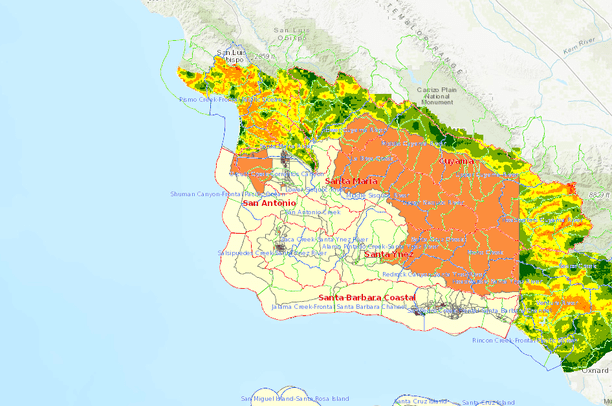 Map 3 and 4 - Goleta watersheds with the high risk and vulnerability ...