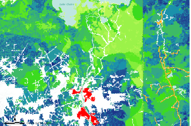 Area of Ecological Value Near Tar Sands Mining Activity, Alberta | Data ...