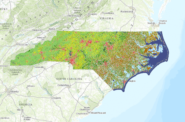 National Land Cover Database 2011 (NLCD 2011) for North Carolina, USA ...
