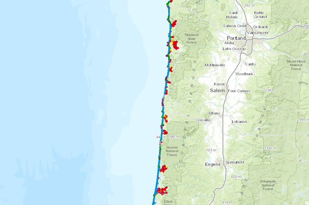 Environmental Sensitivity Index, Coastal Oregon, 1985 | Data Basin