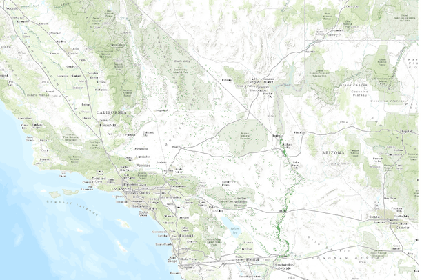 NatureServe Riparian Vegetation, DRECP 12km buffered boundary | Data Basin