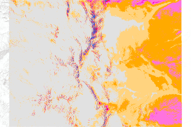 Colorado Wind Power Density (W/m2) at 50 Meters Above Ground Level ...