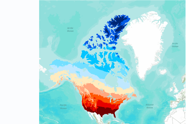Mean Monthly Maximum Temperature (degrees C) for 2070-2099 Over North ...