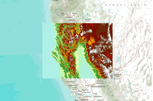 90 m DEM of Northern California, USA | Data Basin