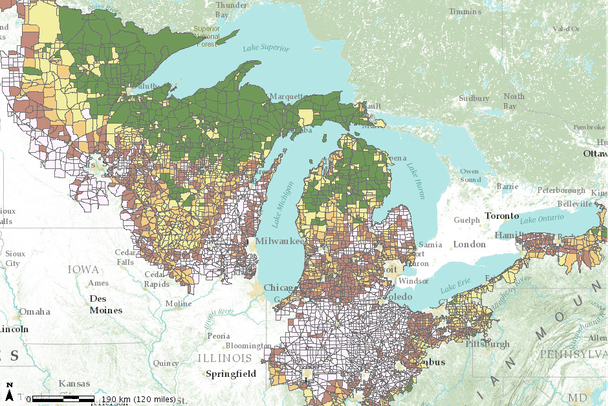 Great Lakes Forest Fragmentation | Data Basin