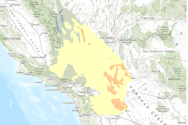 PCM A2 Scenario Annual Minimum Temperature - DRECP, 2010-2039 | Data Basin