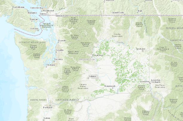 Conservation Reserve Program Lands (2022), Washington | Least-Conflict ...