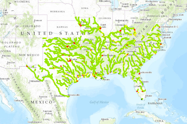 Local Risk of Flow Alteration for the SARP Region | Data Basin