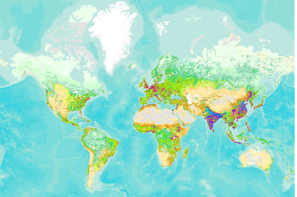 Anthropogenic biomes of the world | Data Basin