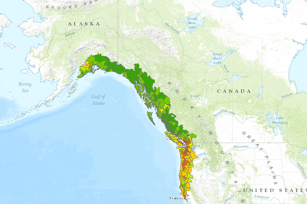 North Pacific LCC Prioritization: Human Impact | Data Basin