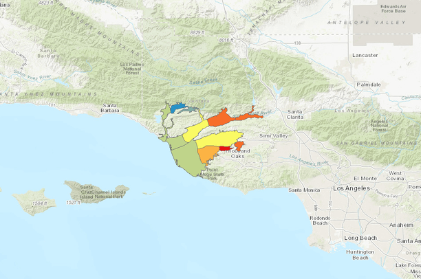 Subbasin Agricultural Stress - Ventura County, CA | Data Basin