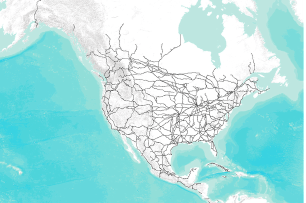 Railroads of North America (1:10million scale) | Data Basin