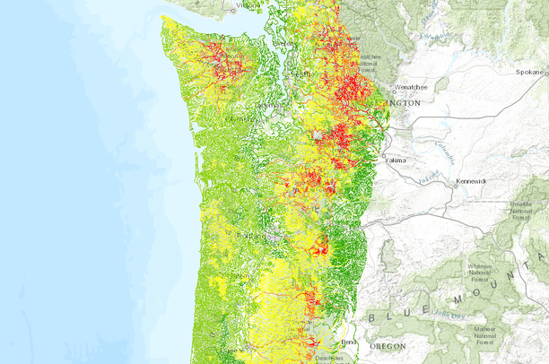 Changes in Stream Flow, Historic - 2080 | Data Basin