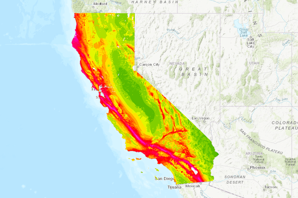 Earthquake Shaking Potential for California (revised 2016) | Data Basin