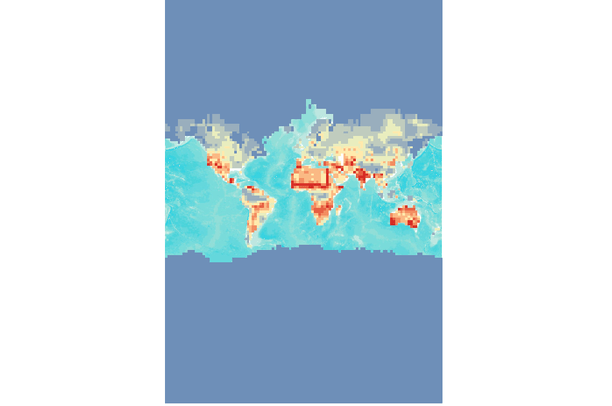 Global Average Maximum Evaporation 1979 -1999 (20 year average) | Data ...