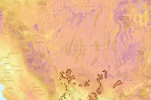 Joshua Trees Temp Cross Map | Data Basin