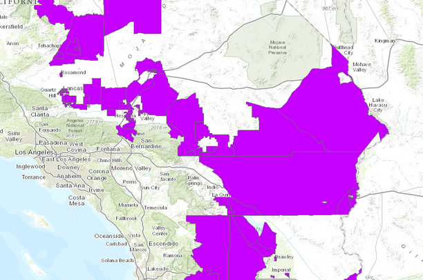 Areas with Low-Income Population, DRECP. | Data Basin