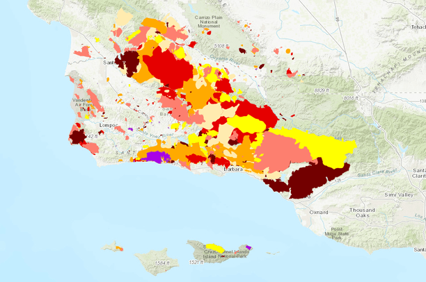 Santa Barbara County Historical Fire Perimeters (thru Oct. 2021) | Data ...