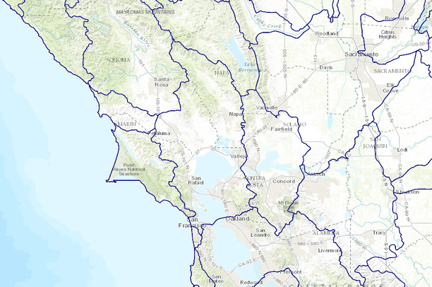 HUC Basins used in SF Bay Complex Climate Assessment | Data Basin