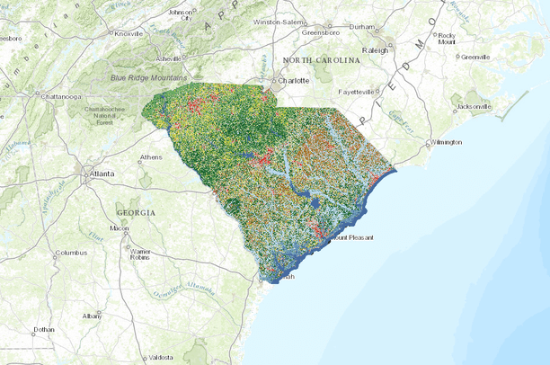 National Land Cover Database 2011 (NLCD 2011) for South Carolina, USA ...