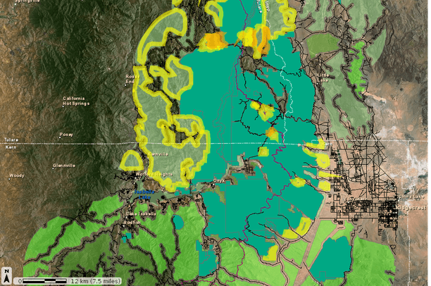 first cut of roadless area selection in Sequoia and INyo NF | Data Basin