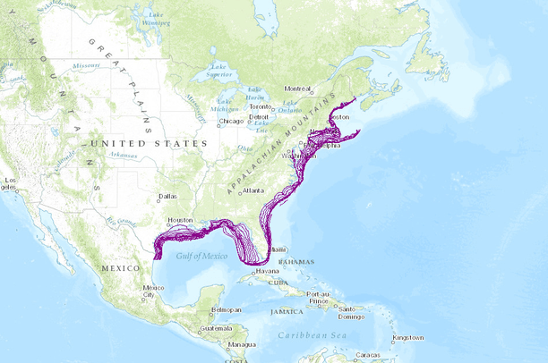 Bathymetric Contours for East Coast | Data Basin