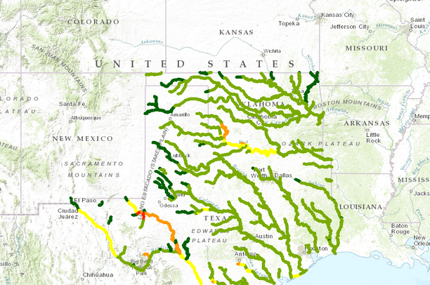 Monthly Cumulative Risk of Flow Alteration from Irrigation Surface ...