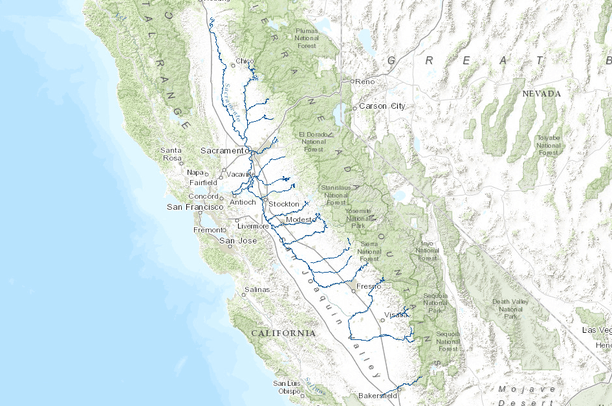 Rivers of California's Central Valley | Data Basin