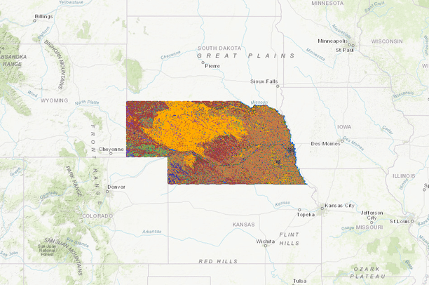 Nebraska, Existing Vegetation Type, 2020 | Data Basin