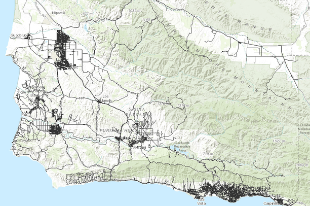 Roads of Santa Barbara County | Data Basin