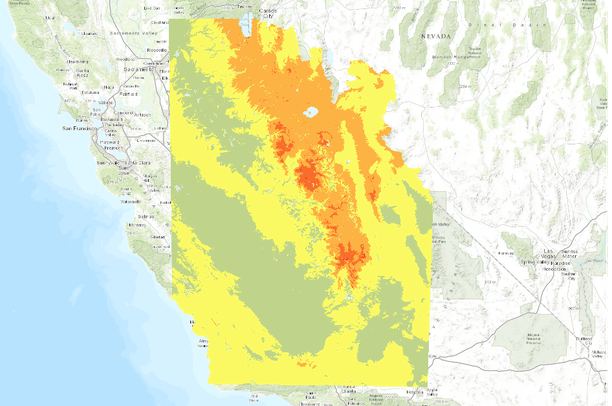 GFDL A2 Climatic Water Deficit Change, Southern Sierra Nevada ...
