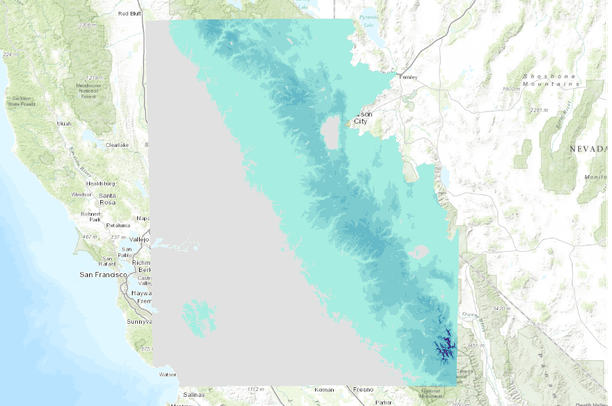 GFDL A2 Scenario Average Winter Snowpack, Central Sierra Nevada ...