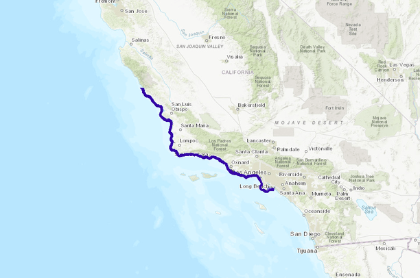 Two Foot Sea Level Rise for Los Angeles, San Luis Obispo, Santa Barbara ...