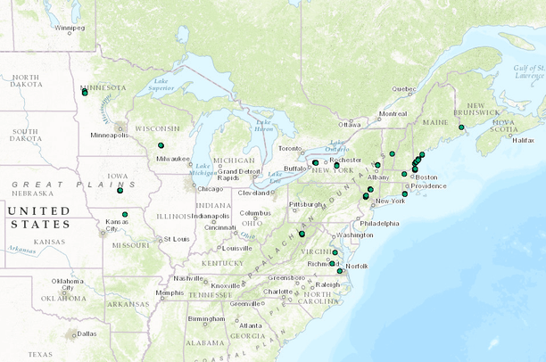 Select Bobolink Location and Count Records from the US Midwest and ...