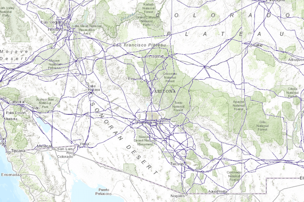 Power lines in Western United States | Data Basin