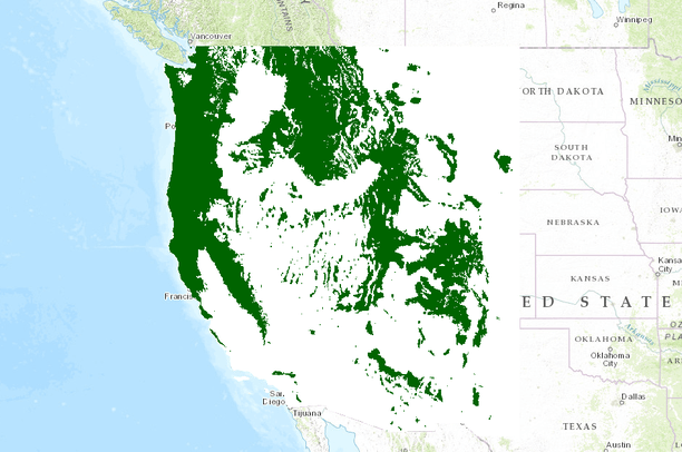 3-PG_DF_GFDL-ESM2M_rcp45_2090s_WUSA | Data Basin