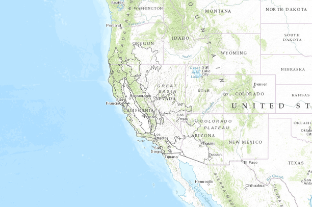US Forest Service Ecological Sections for California | Data Basin