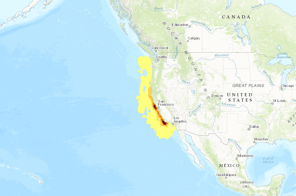 Blue Whale Home Ranges, West Coast | Data Basin