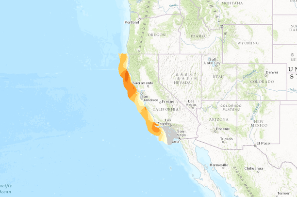 California Offshore Wind Speed: Hourly Average across May (2007 - 2013 ...