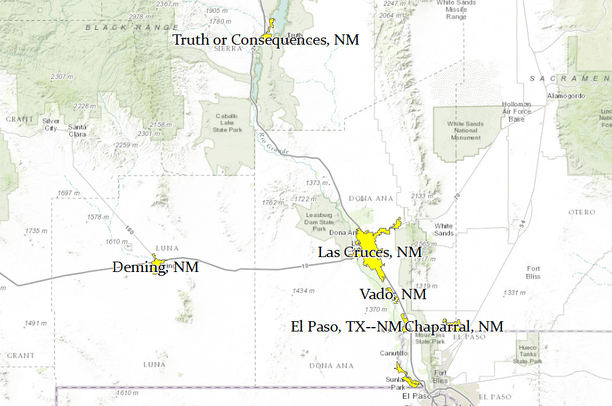 urban areas clipped to Dona Ana County, NM | Data Basin