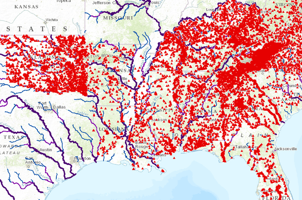 Fish Sampling Points of the SARP Region | Data Basin