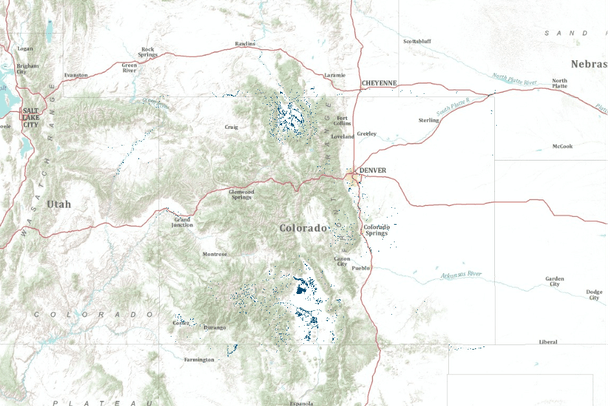 Wetlands and deepwater habitats in the state of Colorado, USA | Data Basin