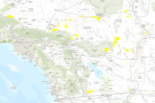 DoD Confict Areas for Wind Turbines Under Training Routes (CalWEA ...