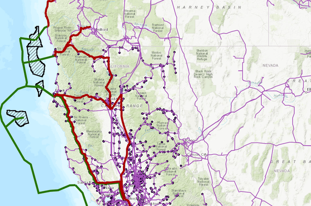 Map of Transmission Alternative 25.8b | Data Basin