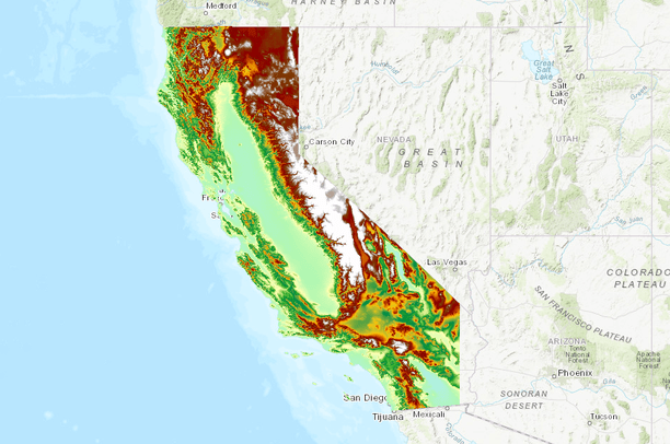 CA Elevation Map | Data Basin