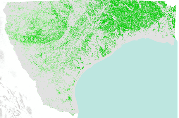 National Land Cover Database, percent tree canopy coverage- superzone ...